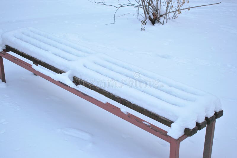 Snow Bench stock photo. Image of snow, cold, white, outdoors - 132086664