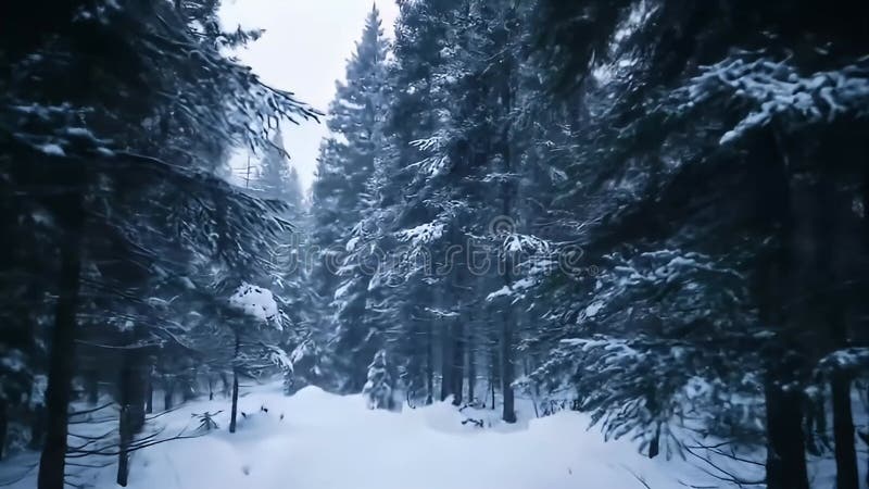 Snow Forest Scenic Winter Path Stock Video - Video of path, visuals ...
