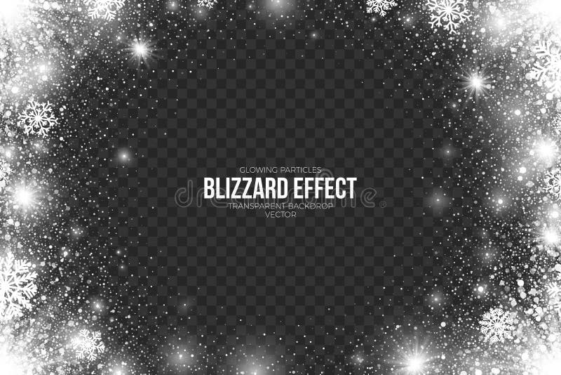 Snow Blizzard Effect on Transparent Background Vector Stock Vector ...