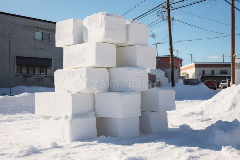 Snow Blocks Stacked for Sculpture Base Stock Illustration ...