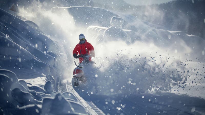 The Snow Blower in Action Effortlessly Clearing a Path through Deep ...
