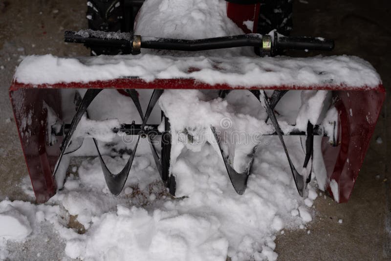 Snow Blower is Full of Snow after Clearing Your Driveway Stock Photo ...