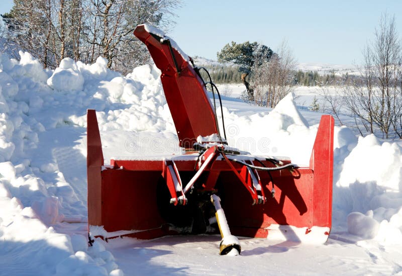 Snow blower stock image. Image of landscape, parked, area - 66725427