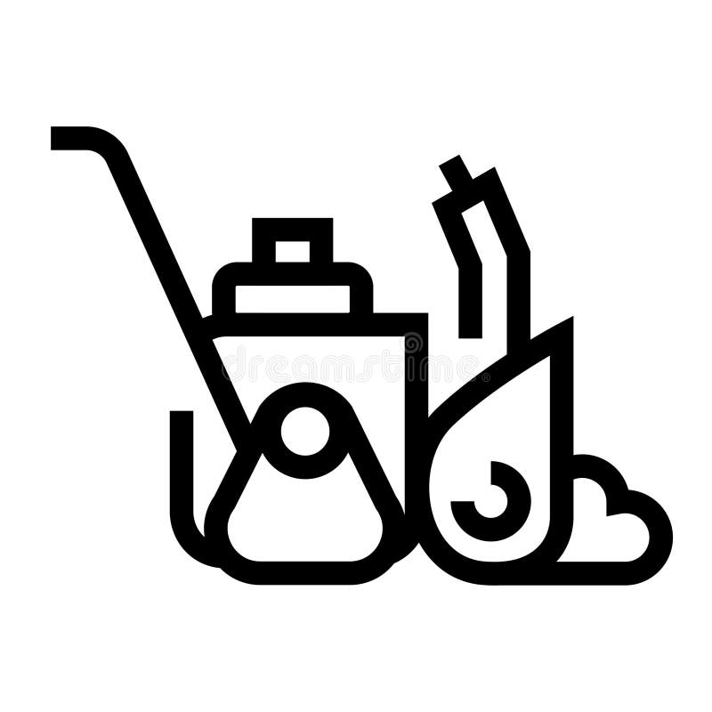 Snow Blower Line Black Icon. Vector Isolated Button Stock Illustration ...
