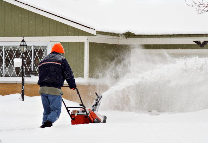 Snow-blower Man stock image. Image of shovel, move, arctic - 4438119