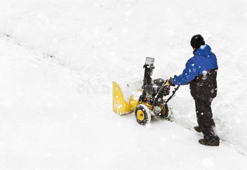 Snow blowing machine stock image. Image of outdoor, active - 47416957