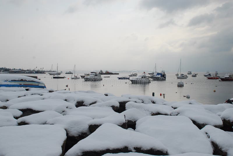 Snow and boats stock photo. Image of peace, boats, lake - 33464380
