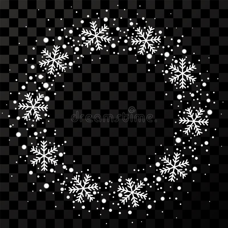 Snow Border Frame. Christmas Texture, Isolated on Transparent ...