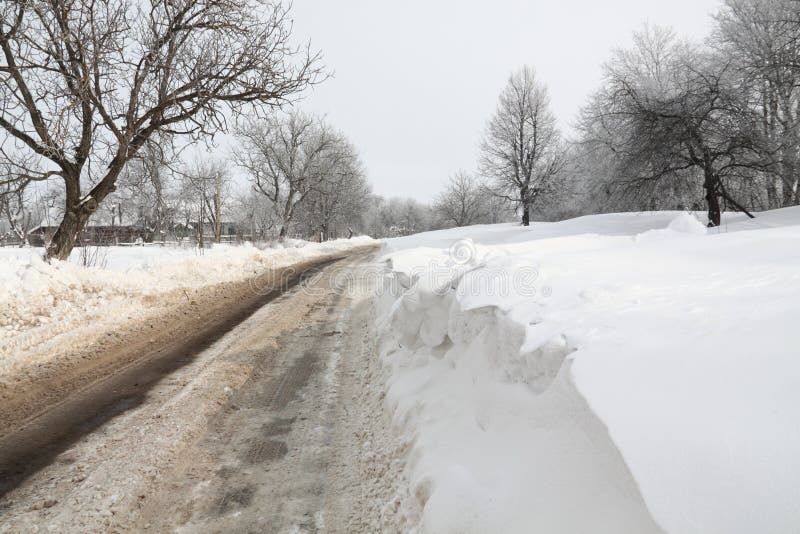 Snow-bound winter road stock photo. Image of frost, cold - 38236846