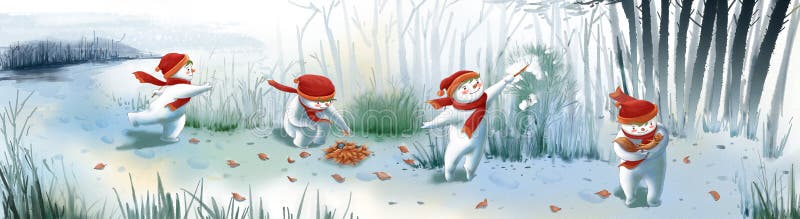 Snow boy stock illustration. Illustration of watercolour - 36135231