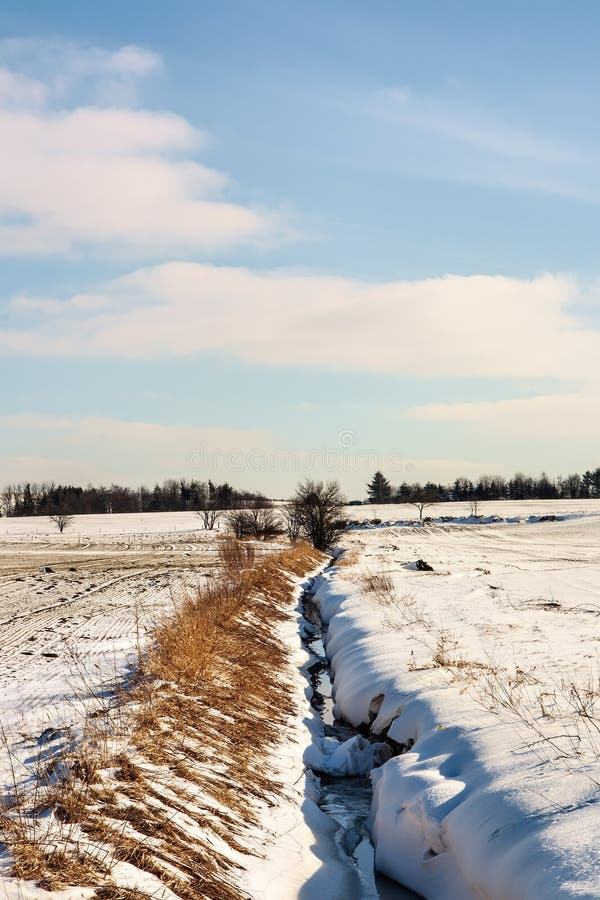 Snow in the Brook stock photo. Image of light, landscape - 303822500