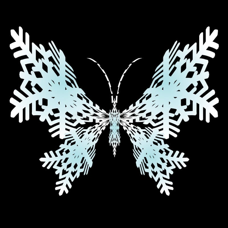 Snow butterfly. stock vector. Illustration of snow, element - 12304806