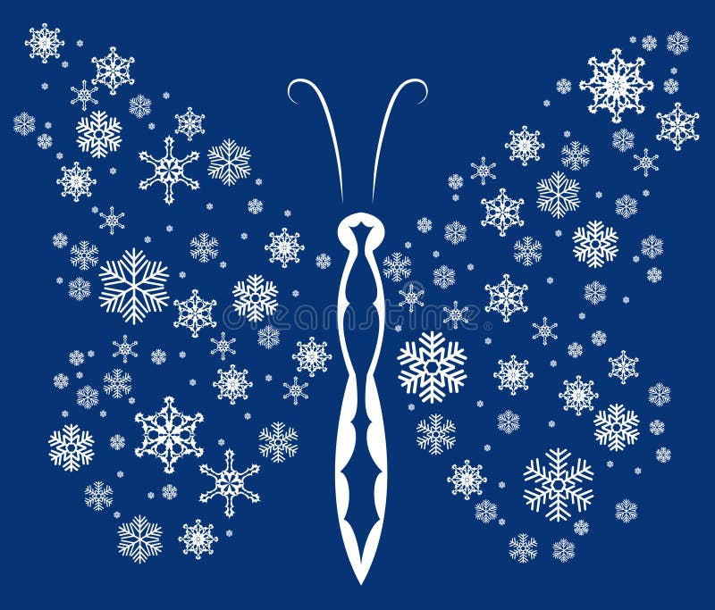 Snow butterfly stock vector. Illustration of snow, vector - 65635468