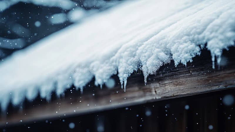 Snow on Cabin Roof, Realistic, Cinematic Light, Sharp Focus. Stock ...