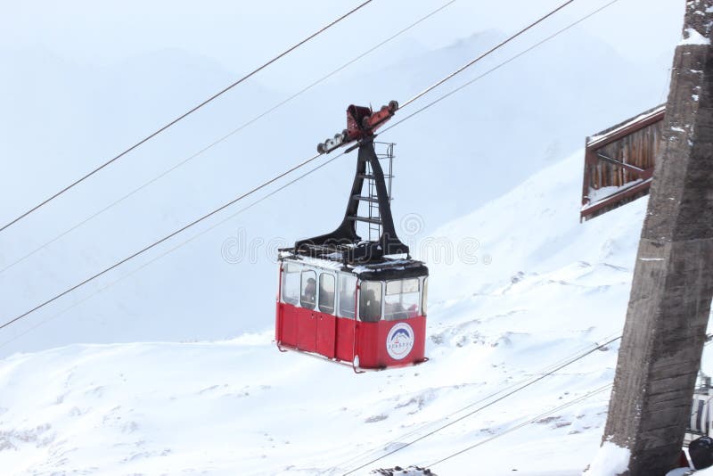 Snow, Cable Car, Winter, Geological Phenomenon Stock Photo - Image of ...