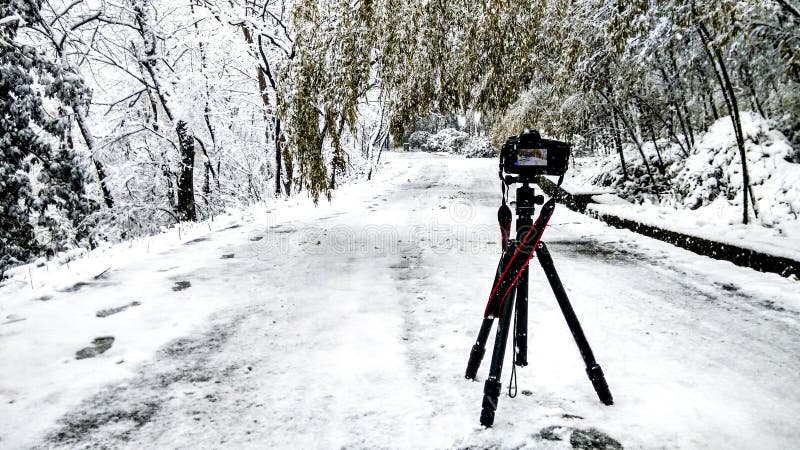 Snow and camera stock image. Image of unmanned, shooting - 60758553