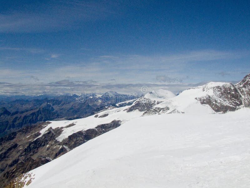 Snow Capped Alps Mountain Top Stock Image - Image of high, mountain ...