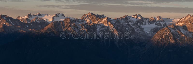 Snow Capped Hurricane Ridge Pano Stock Image - Image of outdoor ...