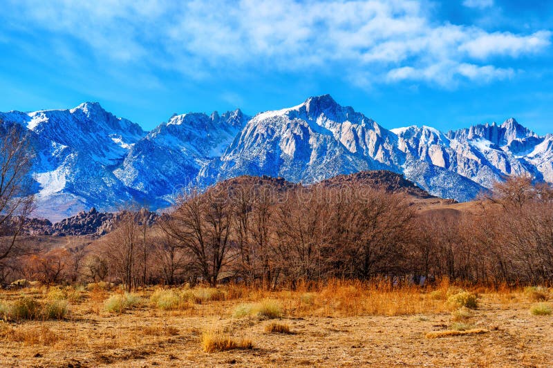Mount Whitney in winter stock image. Image of view, vacation - 269502915