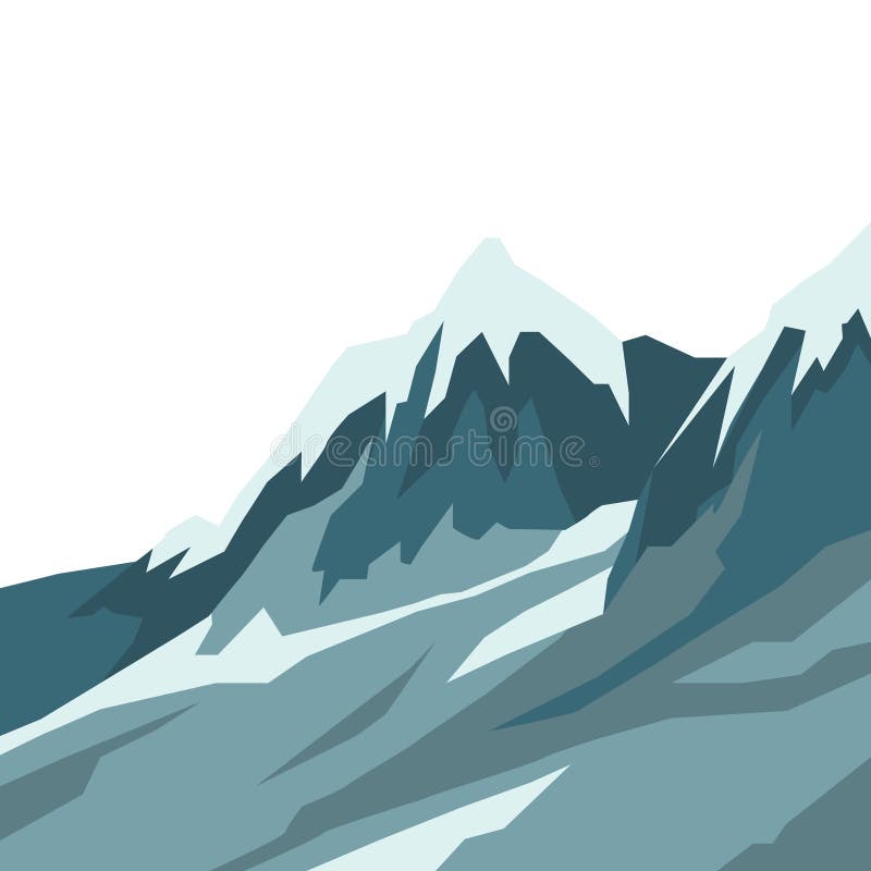Snow Capped Mountain Illustration Stock Vector - Illustration of nature ...