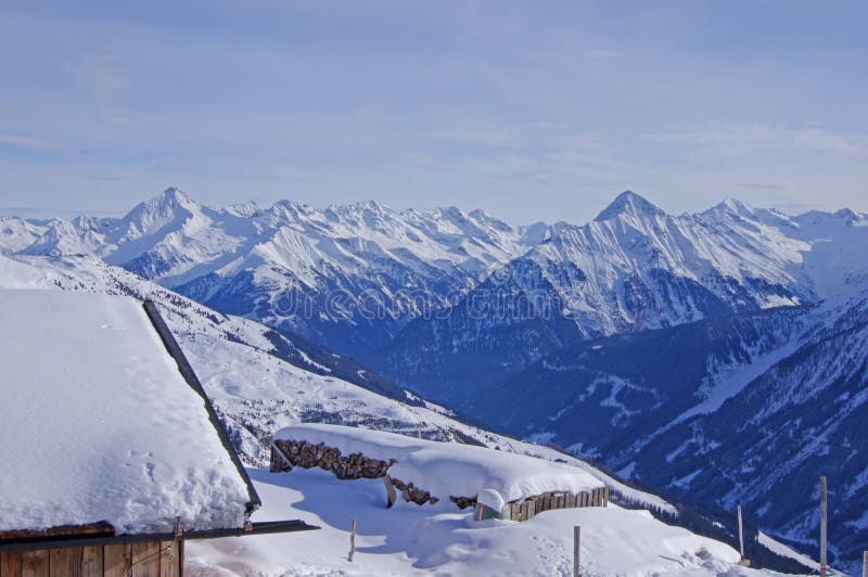 Snow-capped mountain peaks stock photo. Image of unaffected - 29093758