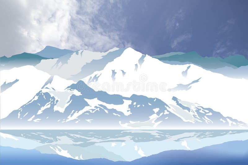 Snow-capped Mountains - Vector Background Stock Vector - Illustration ...