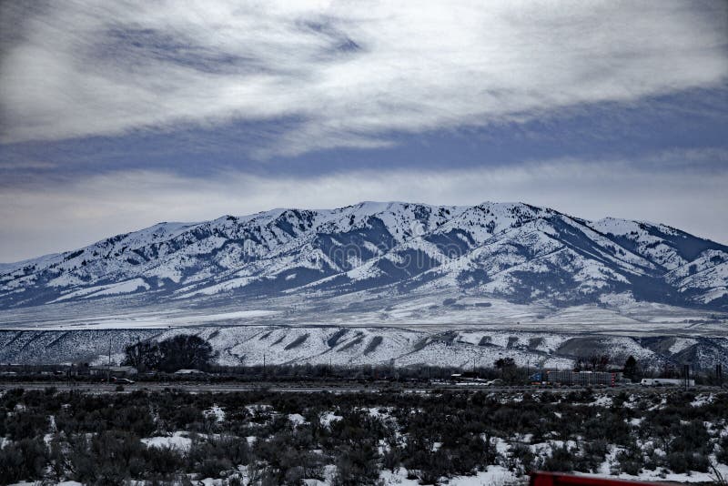 Snow-capped Mountain Ranges of Idaho Stock Photo - Image of high ...
