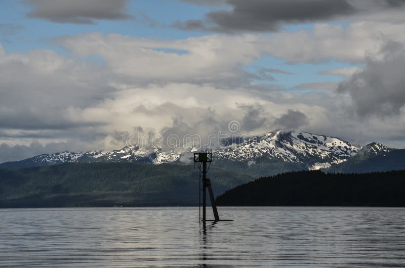 Snow Capped Mountains in Alaska from the River Stock Image - Image of ...
