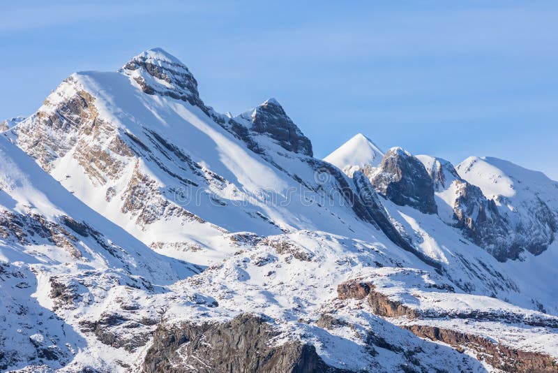 Snow-capped Mountains in the French Pyrenees. Amazing Background Stock ...