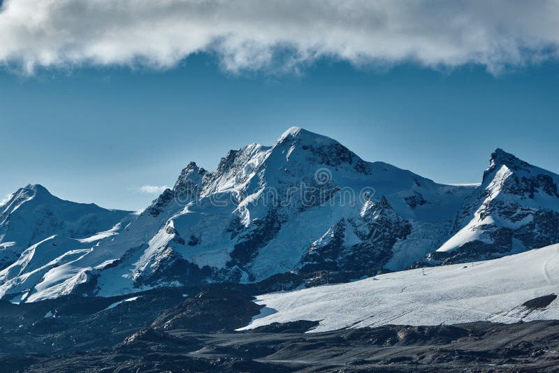 Snow capped mountains. stock photo. Image of climb, matterhorn - 90918366