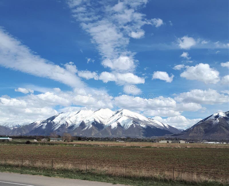 Snow Capped Mountains in Utah Stock Photo - Image of plowed, mountain ...