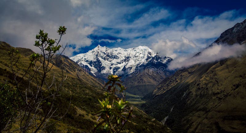 Snow Capped Peak of the Andes Mountain Stock Image - Image of south ...