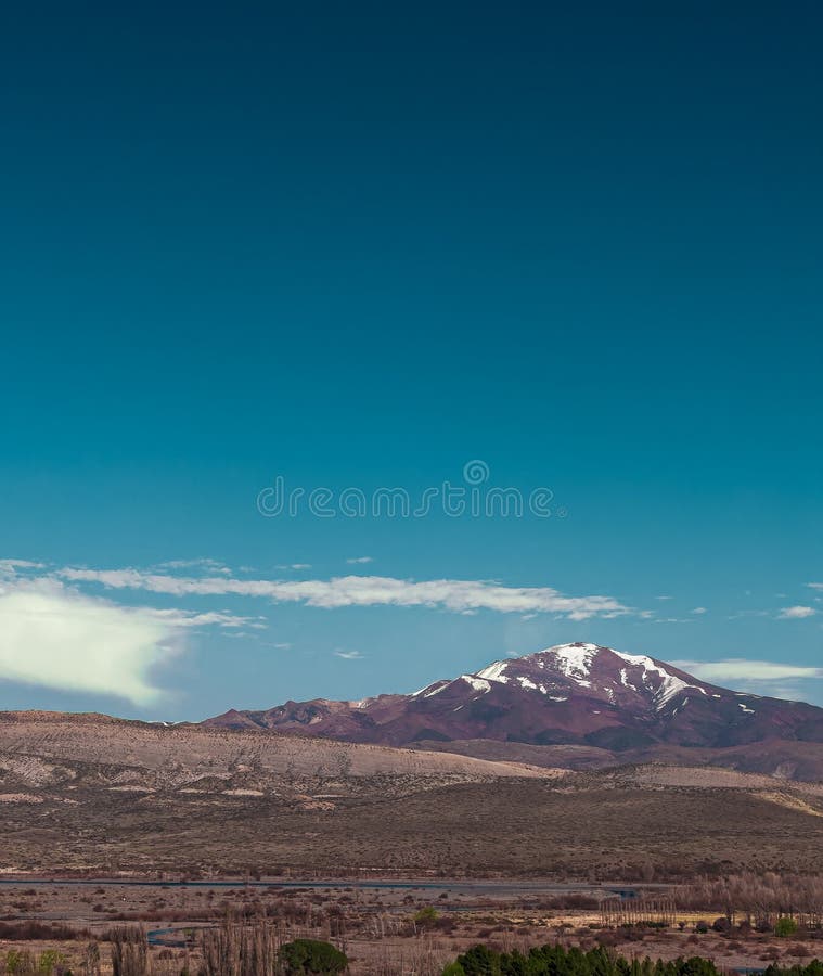 Snow-capped Tromen Volcano in El Tromen Provincial Park Stock Image ...
