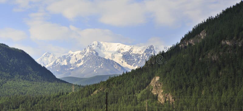 Snow Caps of North Chuya Ridge Stock Photo - Image of nature, river ...
