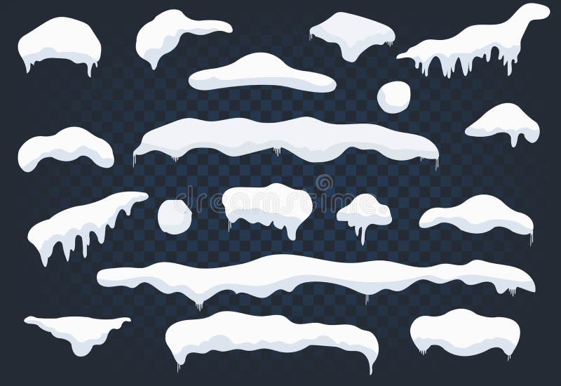 Snow Caps Snowballs and Drifts Isolated Stock Vector - Illustration of ...