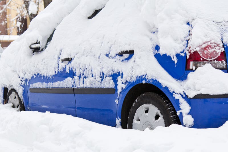 Snow on the car stock photo. Image of frozen, bogged - 34383216