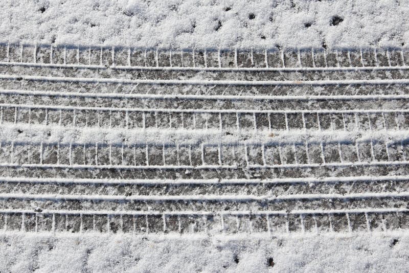 Tracks into a Snowy Field stock image. Image of park - 254250531