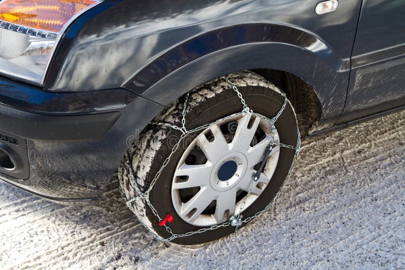 Snow chains stock photo. Image of tire, chains, vehicle - 28928288