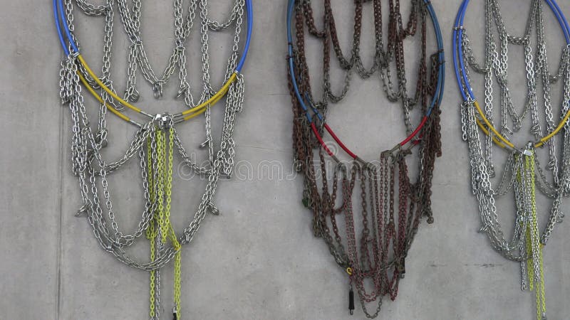 Snow Chains for Fire Engine, Hang on the Wall Stock Video - Video of ...