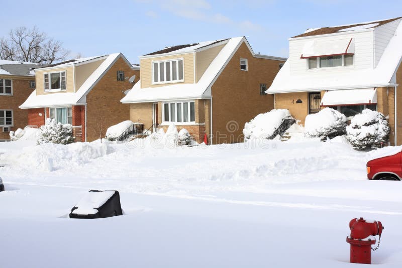 Snow in a Chicago Neighborhood Stock Image - Image of urban, snow: 20388591