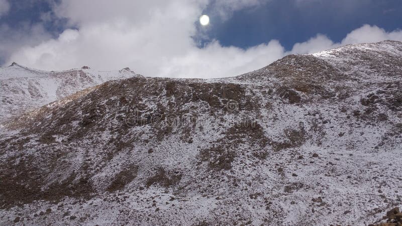 Snow Clad Mountain stock photo. Image of frost, hill - 219952994