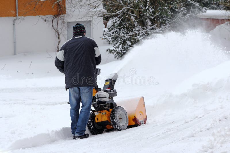 Snow Clearing with the Snow Mill Stock Image - Image of coldly ...