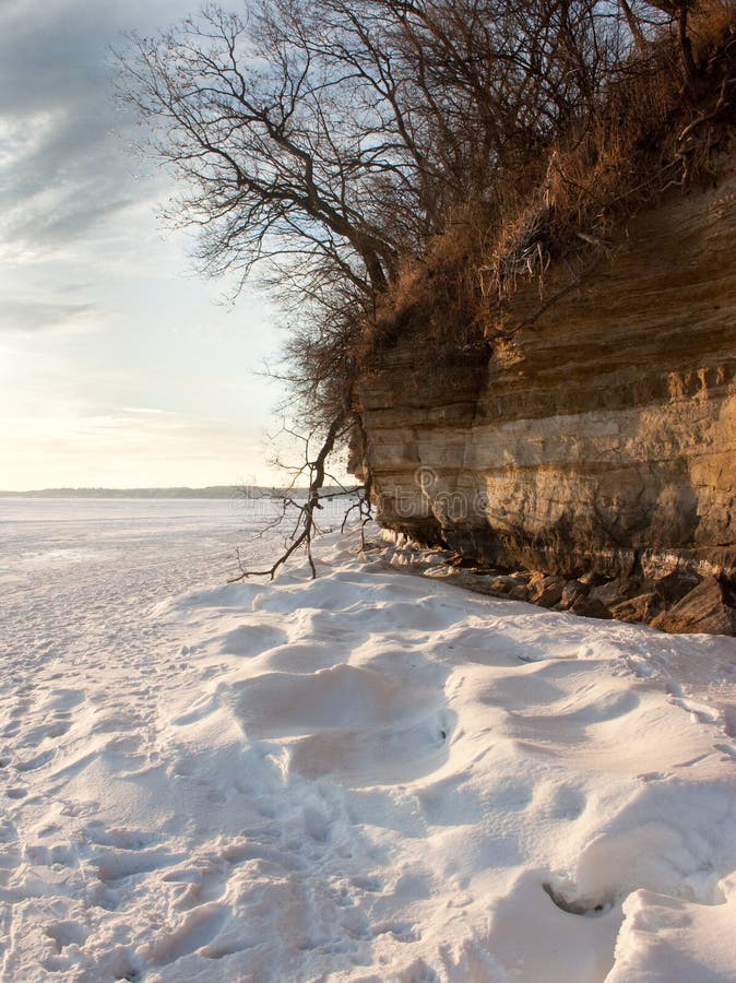 Snow and Cliff stock photo. Image of park, frozen, states - 36921018