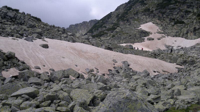 Snow Cliffs in the Mountain Stock Photo - Image of moraine, plateau ...