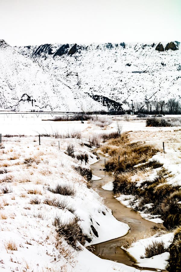 Snow Clings To the Hills and Valleys of the Badlands. Drumheller ...