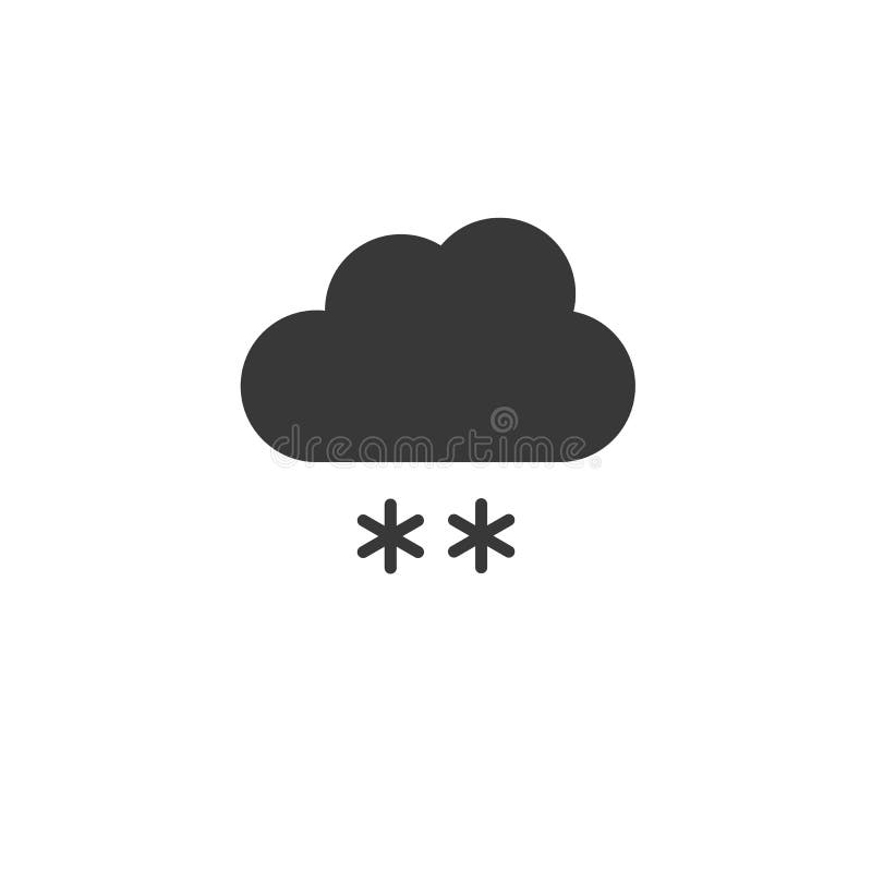 Snow and Cloud. Icon. Weather Glyph Vector Illustration Stock Vector ...