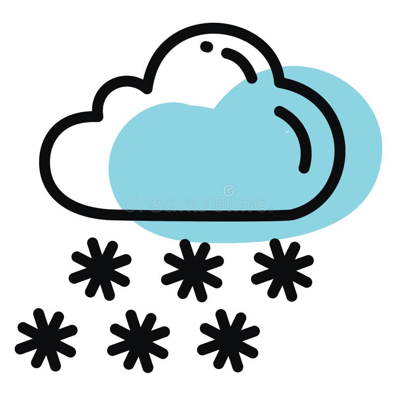 Snow cloud, icon stock vector. Illustration of freeze - 260373801