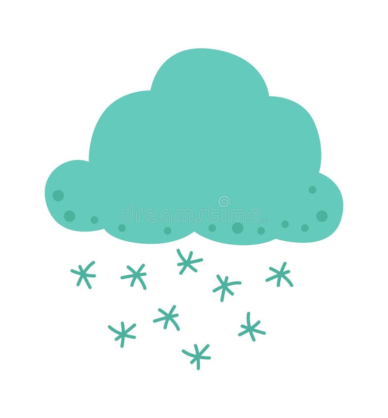 Snow Cloud with Snowflakes Weather Stock Vector - Illustration of frost ...