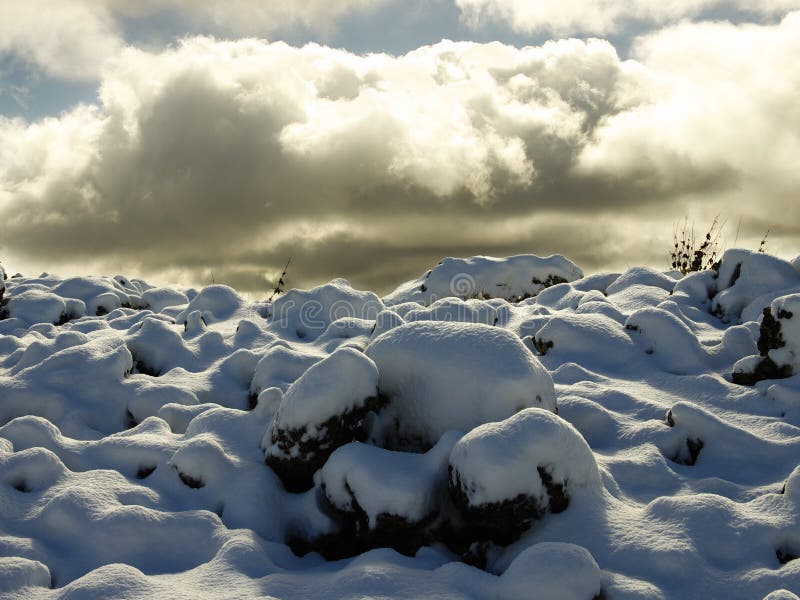 Snow and Clouds stock photo. Image of basaltic, wintertime - 129936540