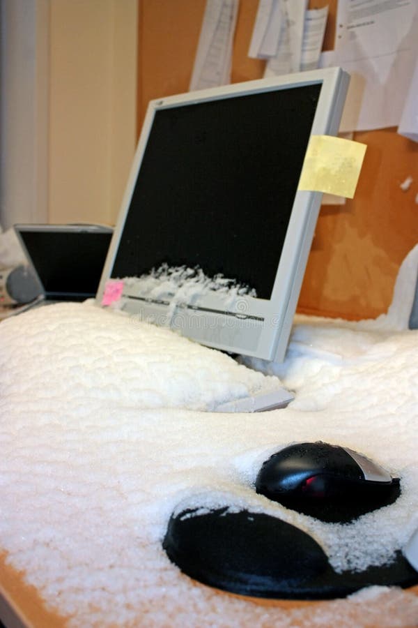 Snow on Computer stock image. Image of keyboard, snow - 7713041